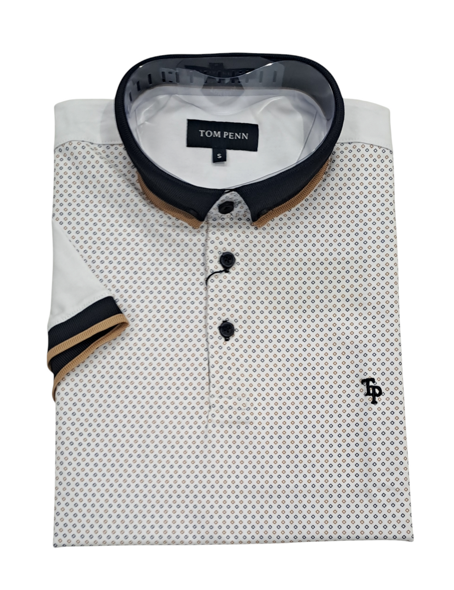 Tom Penn Short Sleeve Polo Shirt TPP-931 - White – Watson Menswear